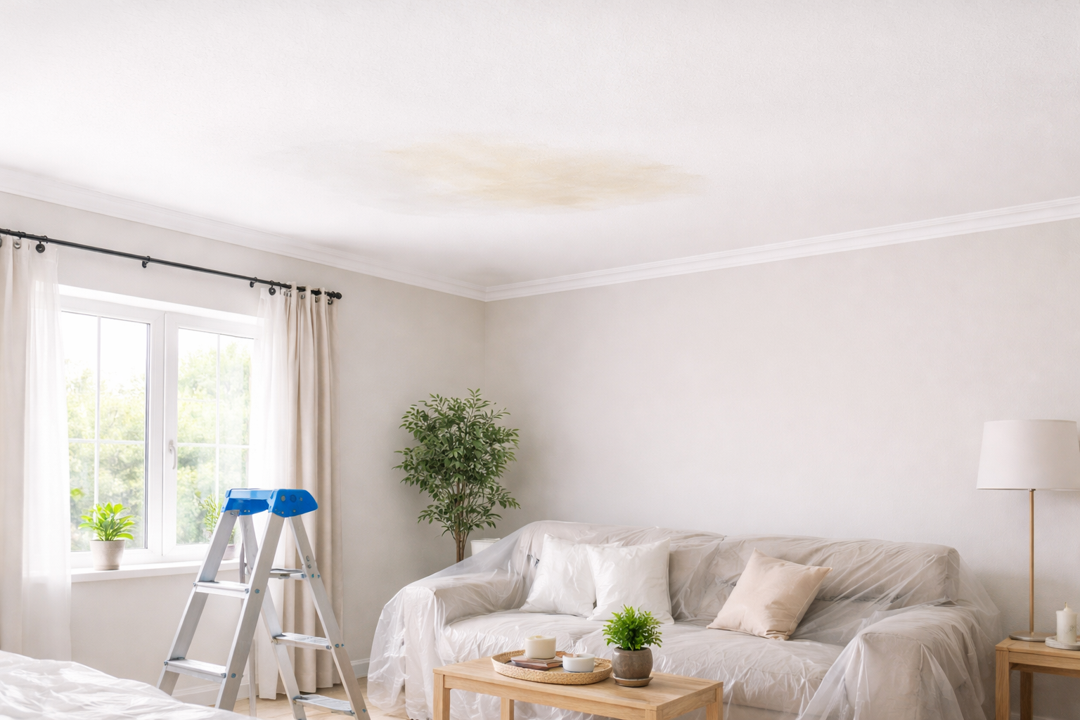 One Weekend Ceiling Fix: How Stain Block Paint Blocks Water Stains Fas ...